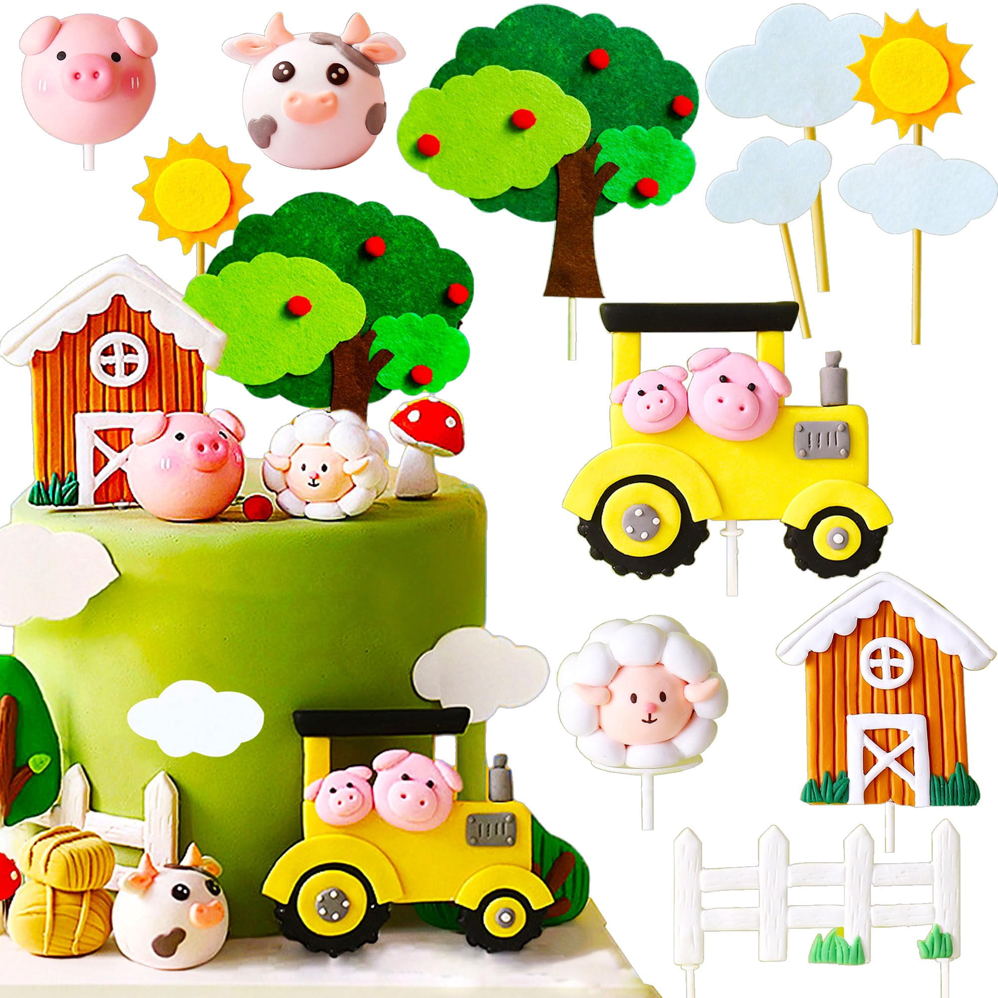 JeVenis Farm Animal Cake Decoration Sheep Cake Topper Farm Animal ...