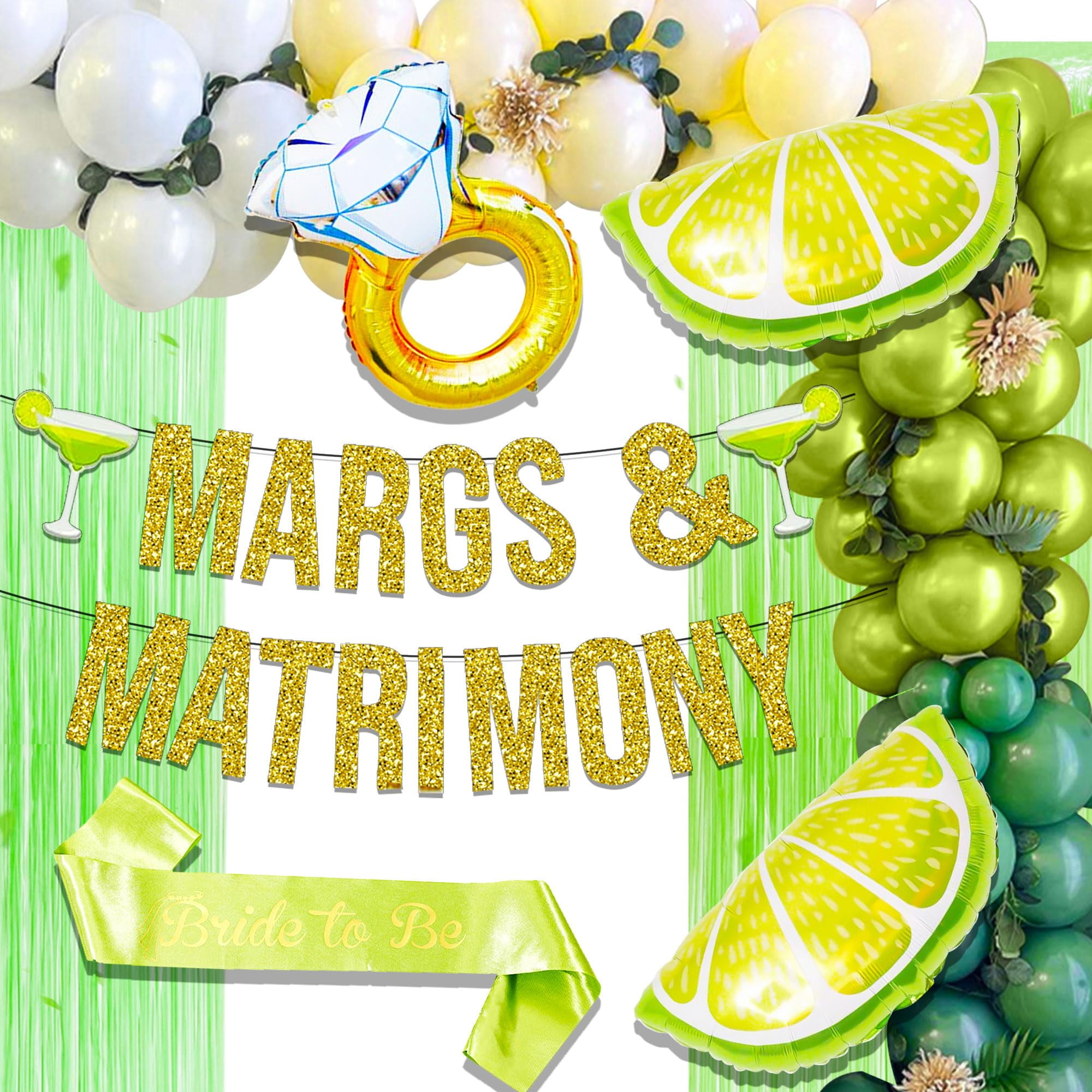 JeVenis Gold Margs And Matrimony Bachelorette Balloons Margs And ...