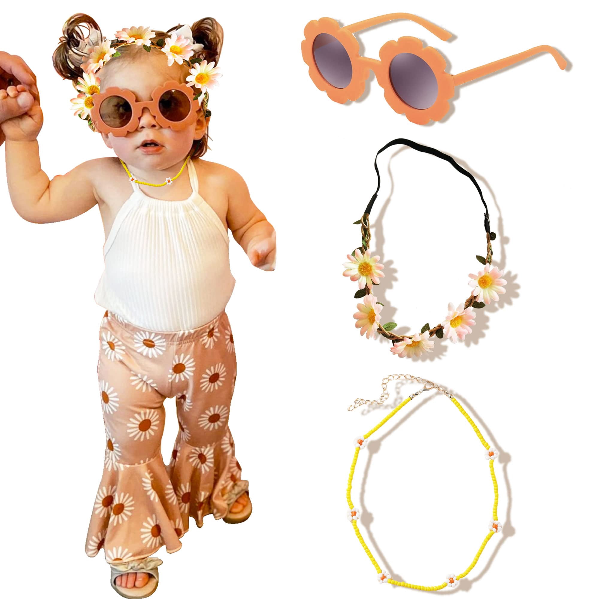 JeVenis Groovy Glasses For Kids Retro Flower Sunglasses Groovy ...