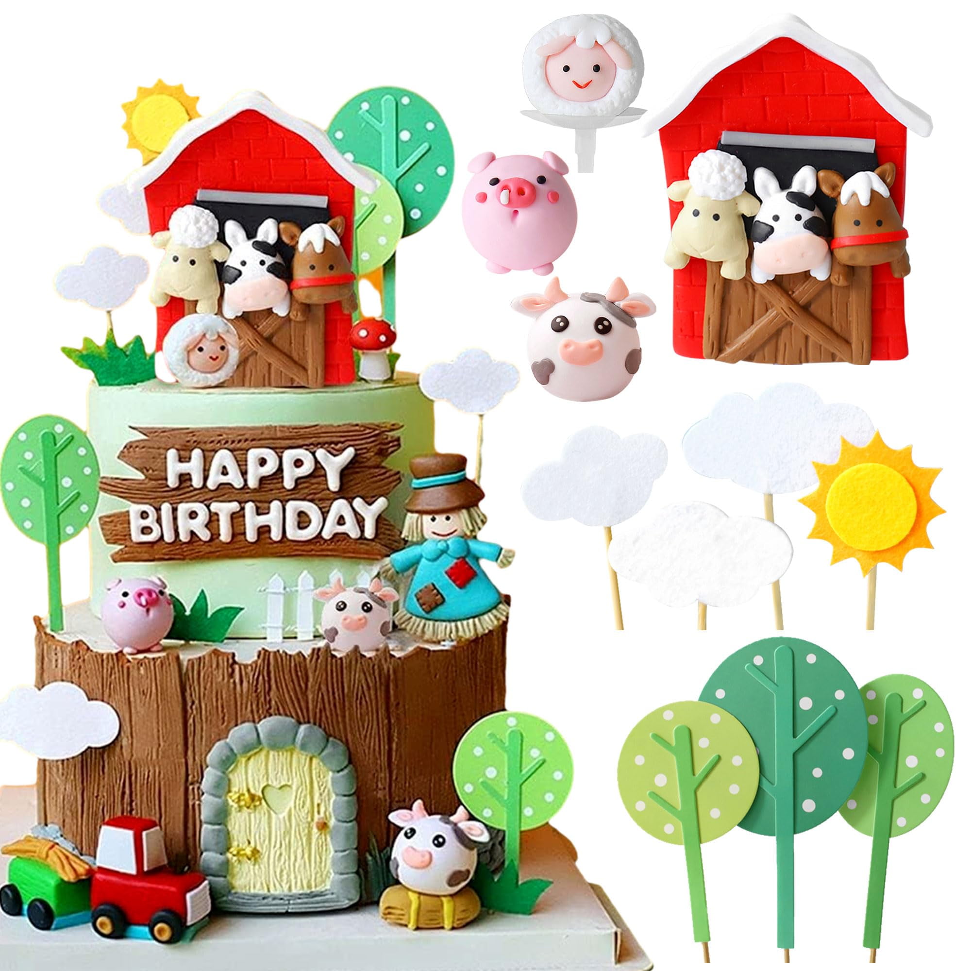 JeVenis Little Farm Animal Cake Decoration BSL1 Sheep Cake Topper Farm ...