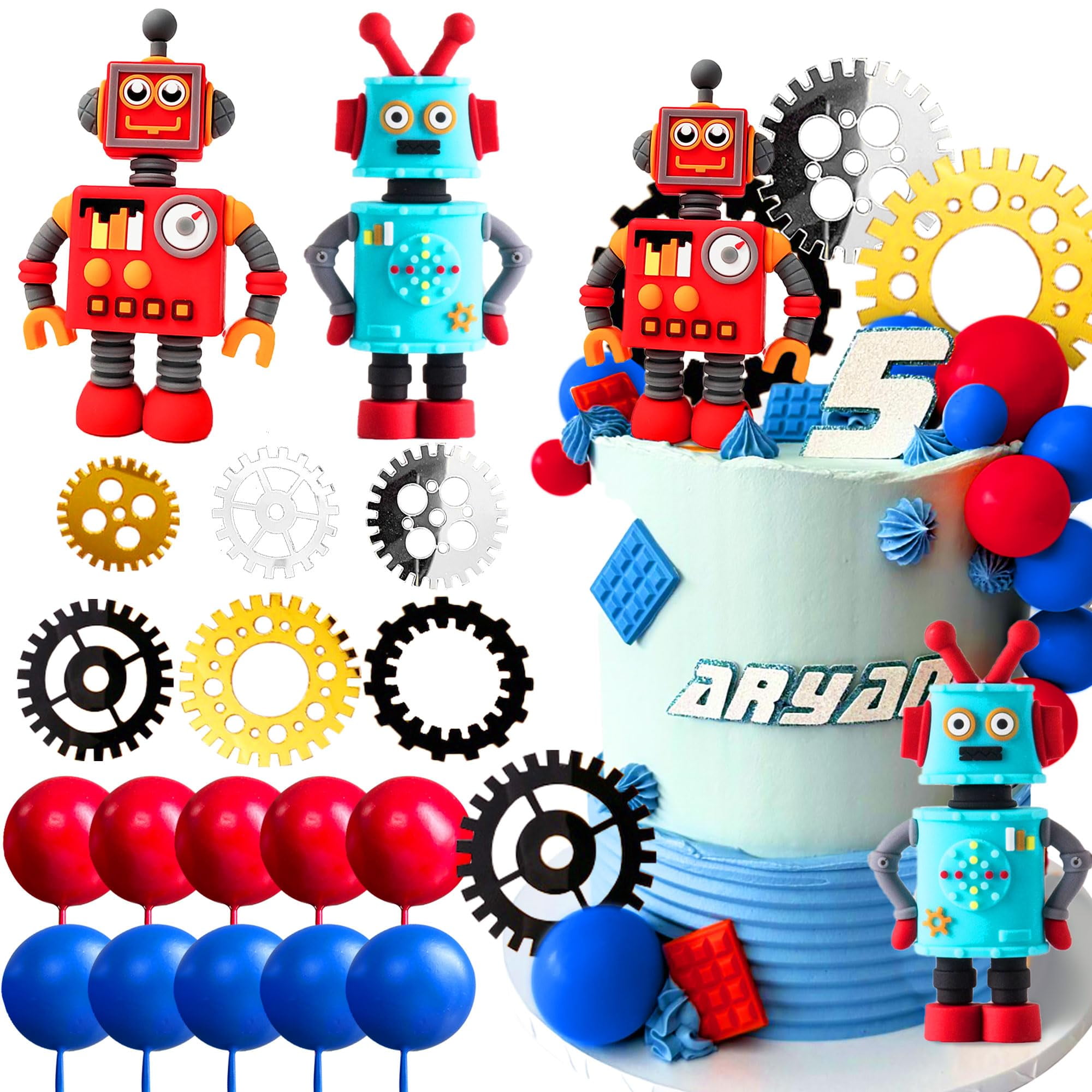 JeVenis Luxury Robot Cake Topper Robot BSL1 Party Decorations Science ...