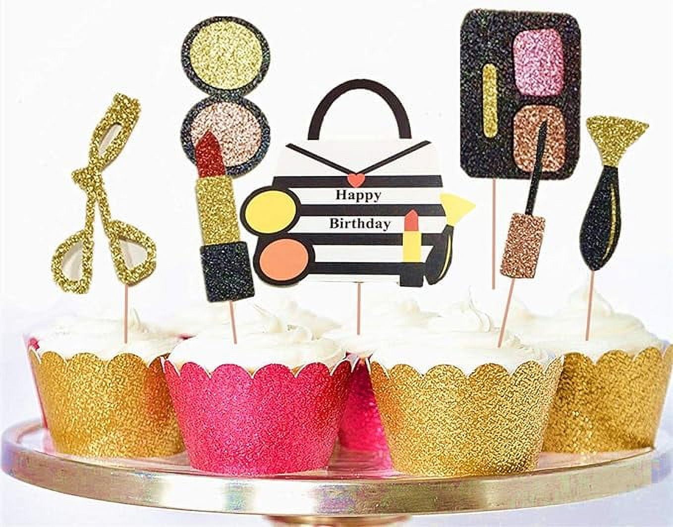 JeVenis Make Up Cupcake Toppers Spa Cupcake Toppers Cosmetics Cupcake ...