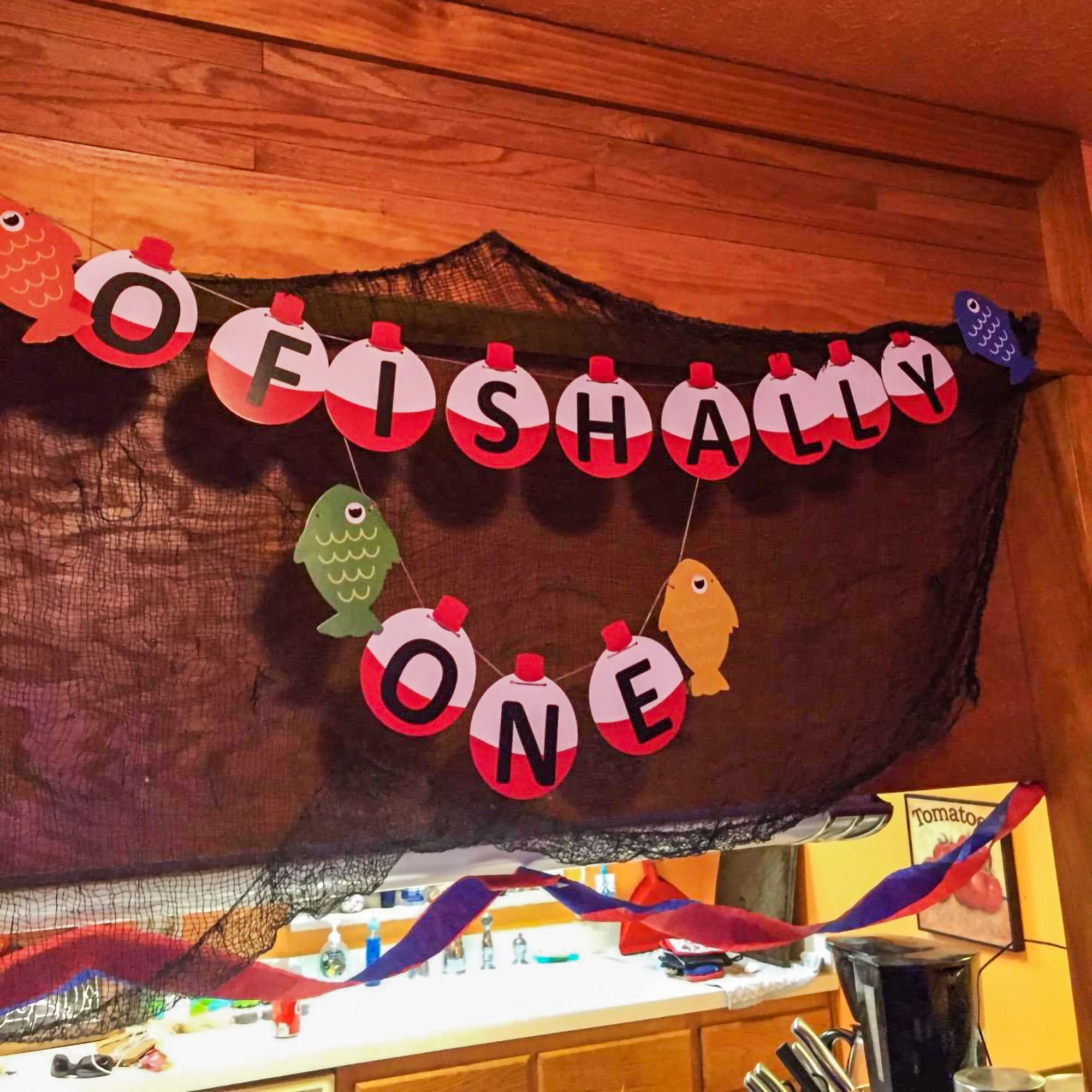 JeVenis Ofishally One AJH3 Banner Gone Fishing Party Decorations The ...