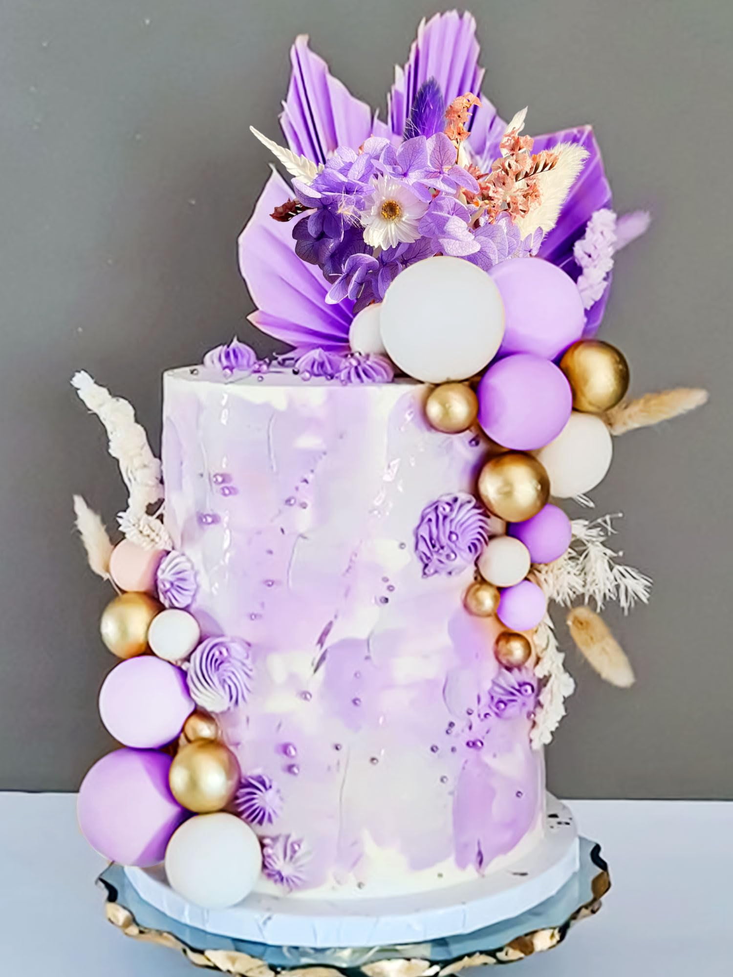 JeVenis Purple CakeITSC Topper Boho Cake Decorations Cake Flowers ...