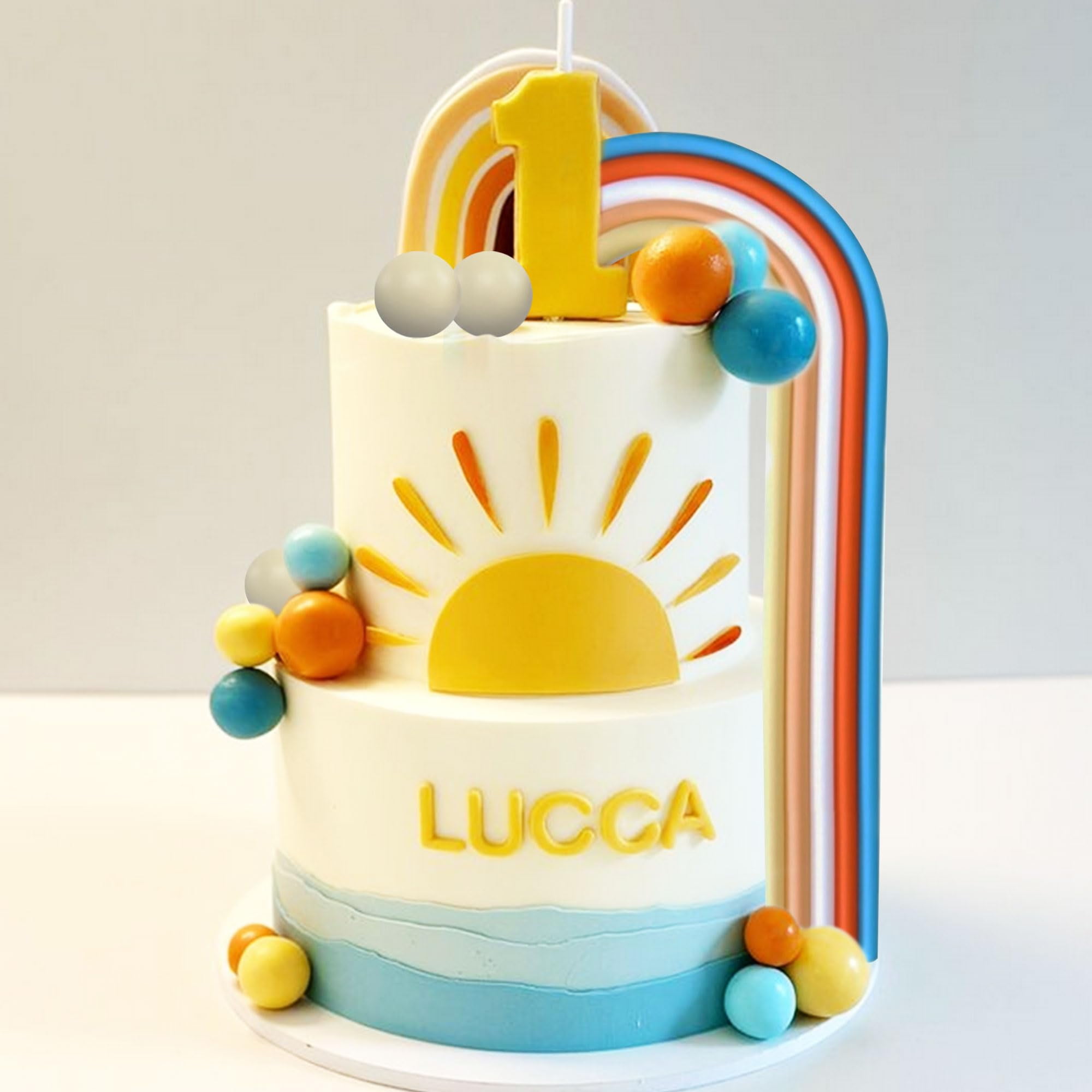 JeVenis Rainbow Cake TWE5 Topper Yellow Orange Blue Balls Cake Topper ...