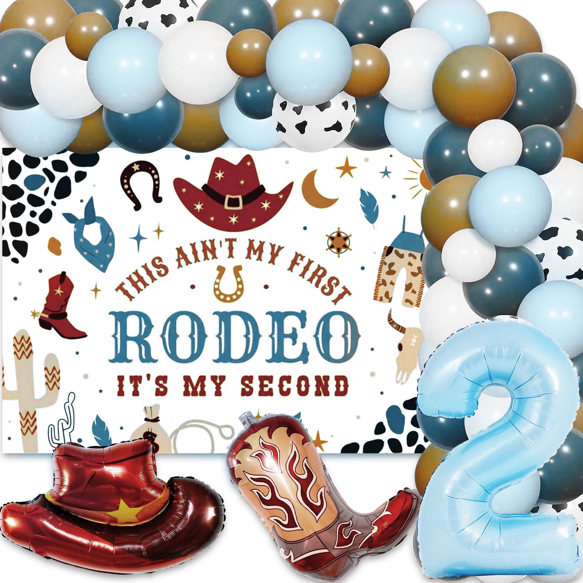 JeVenis Second Birthday Boy Decorations Western BSL1 2nd Rodeo Birthday ...