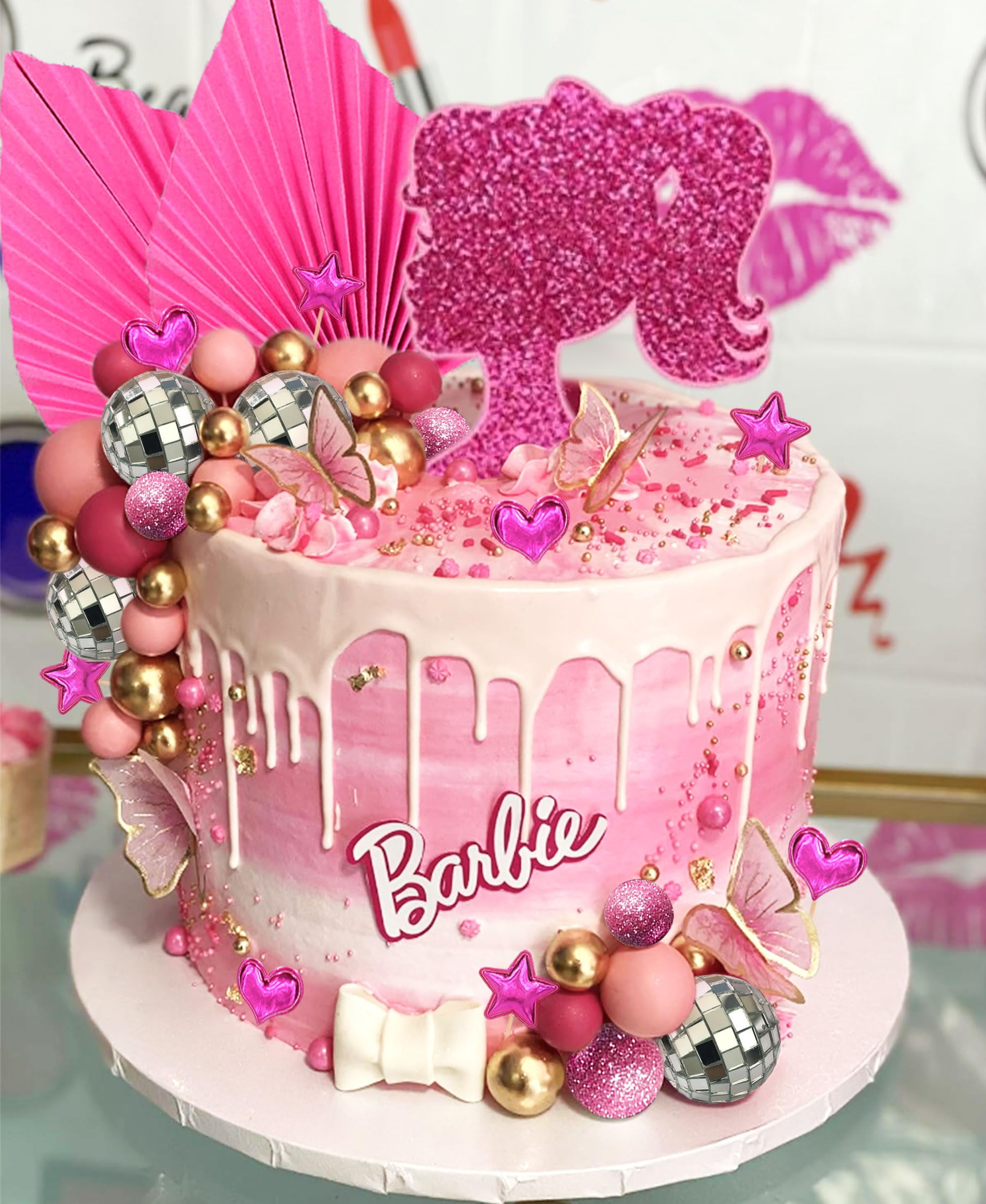 JeVenis Stars HotEGSC Pink Girl Cake Decoration - Pink Girls Birthday ...