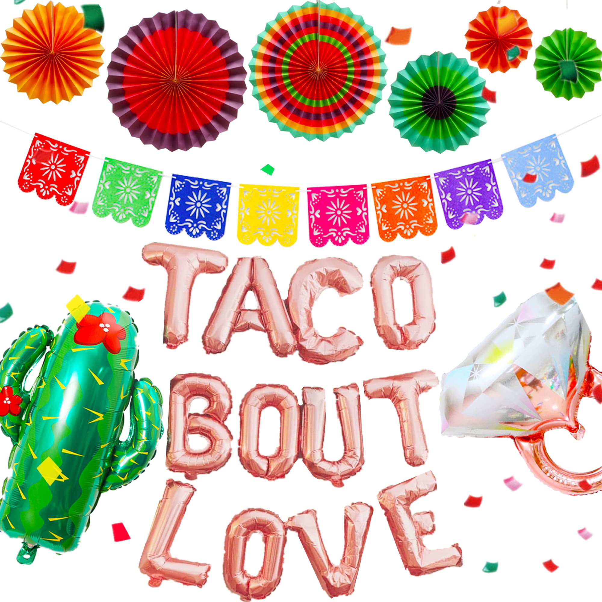 JeVenis Taco Bout Love Backdrop Taco Bout Love Balloons Taco Bout Love Bridal Shower Decorations ...