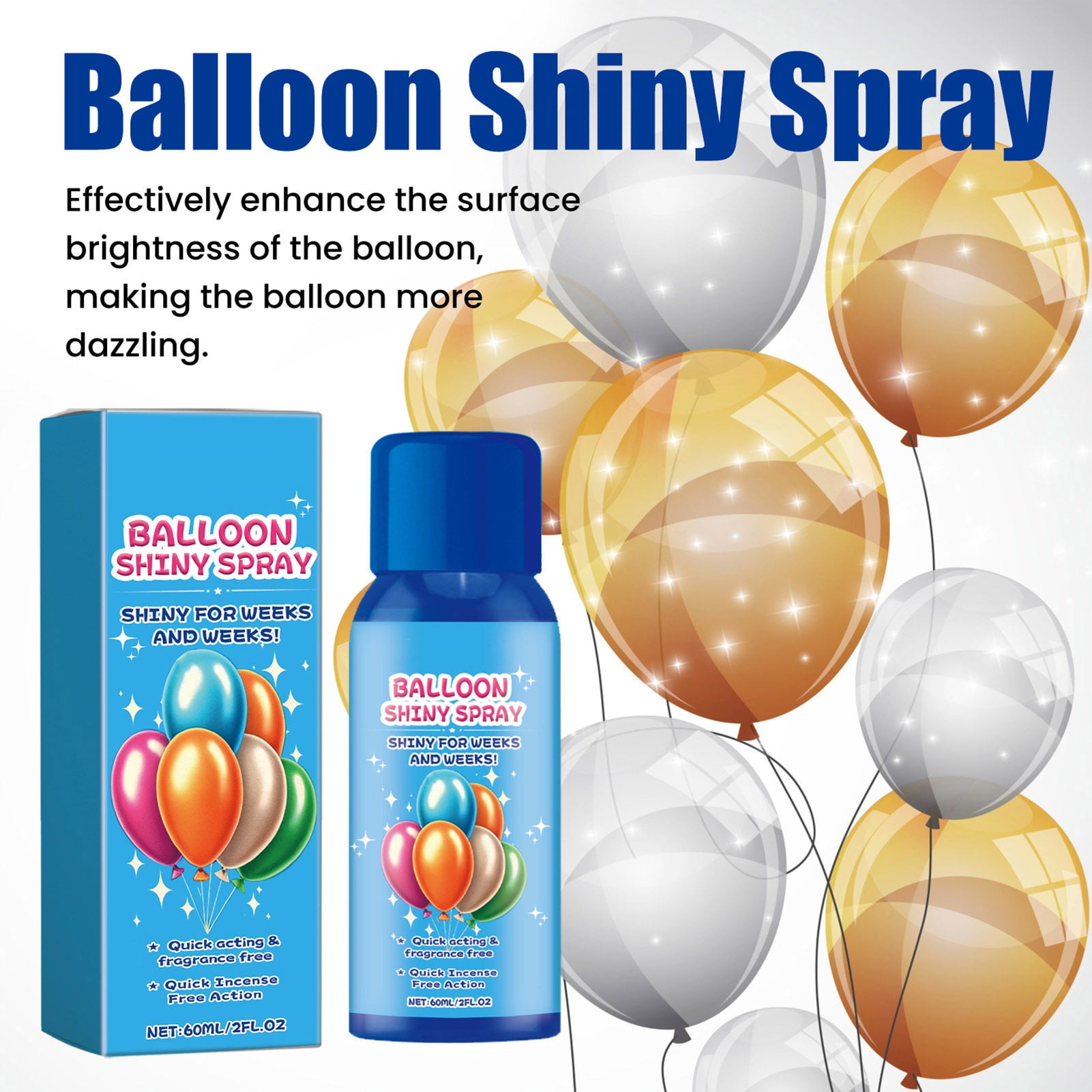 Jeachry 100ml Balloon Shine Spray Long-Lasting High Shine Balloon Spray ...