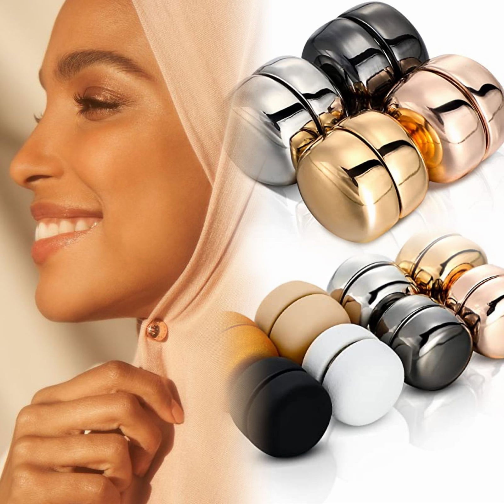 Jeachry 8 Pairs Scarf Magnetic Pins High-Strength Solid Color Mini Size ...