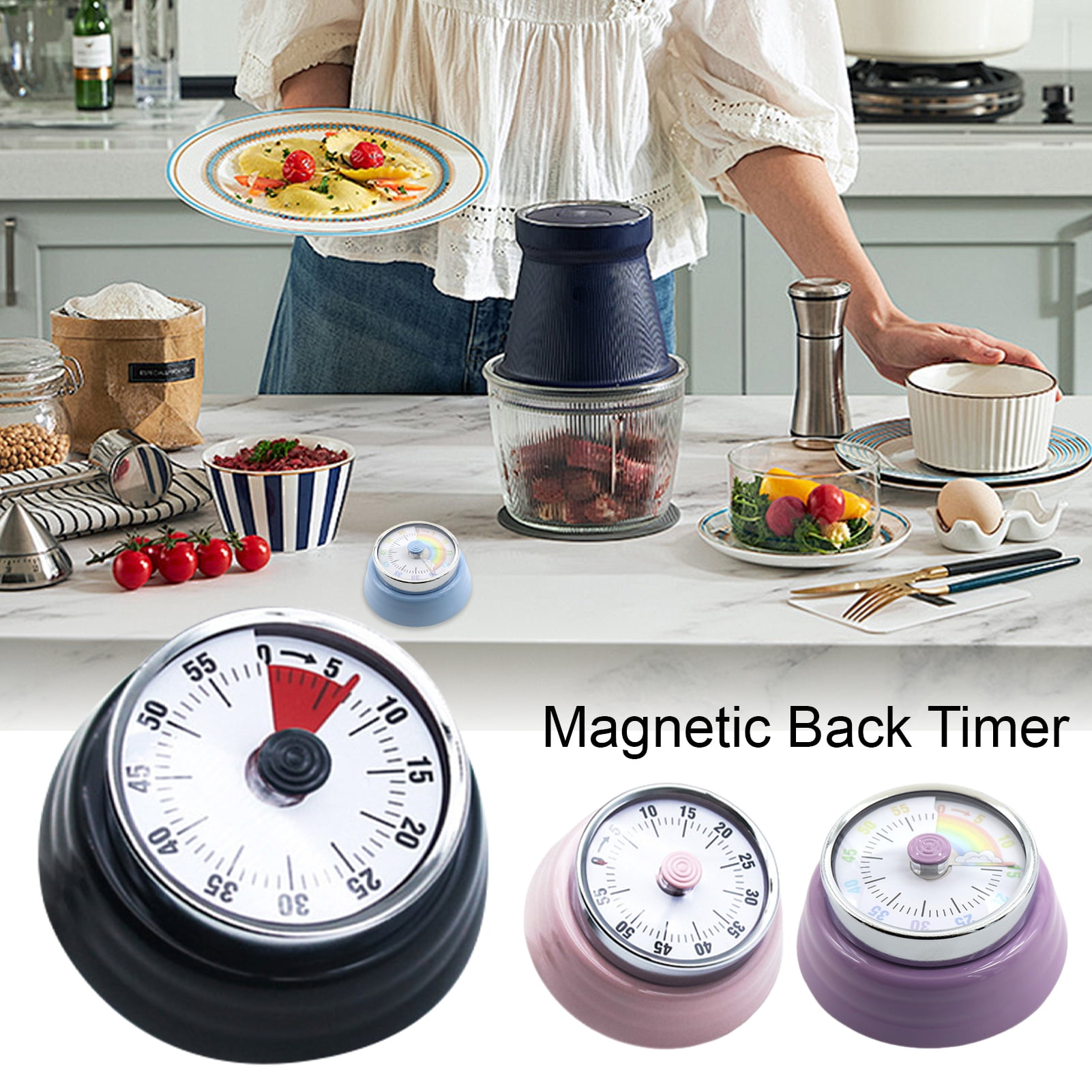 Jeachry Visual Timer Japanese Mechanical Timer Magnetic Backing Timer ...