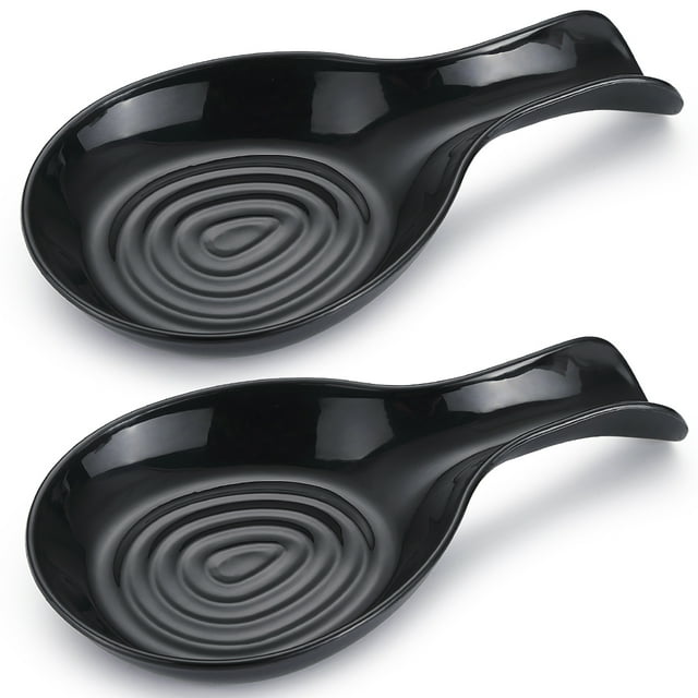 Jeaker Black Spoon Rest, Platic Spoon Holder, Kitchen Utensil Holder ...