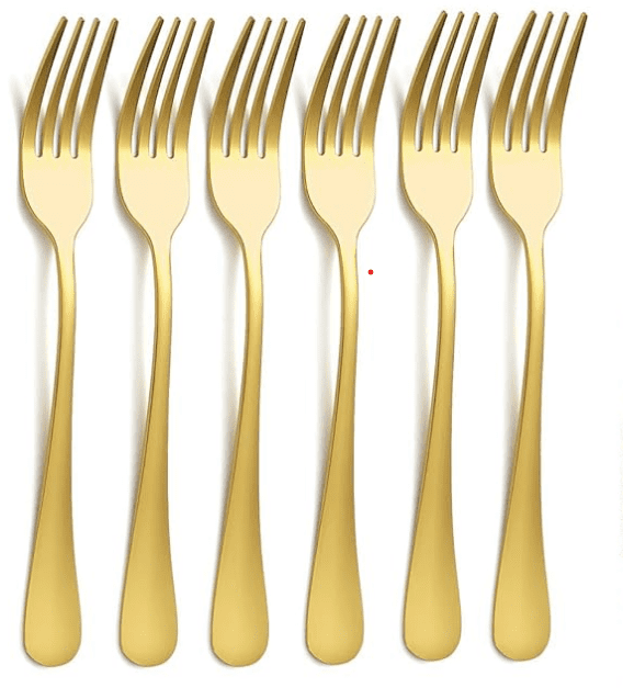 Jeaker Gold Dinner Fork Set 12 Pieces,Stainless Steel Silverware Table ...