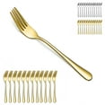Jeaker Gold Dinner Fork Set - 12 Stainless Steel Mirror-Polished Forks ...