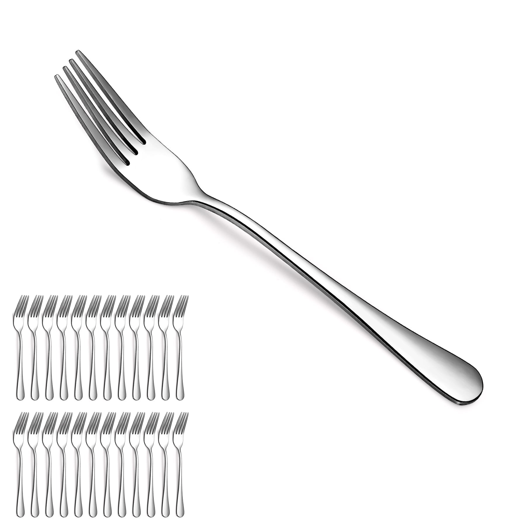 Jeaker, Silver Dinner Fork Set, 24 Pieces, Dishwasher Safe - Walmart.com