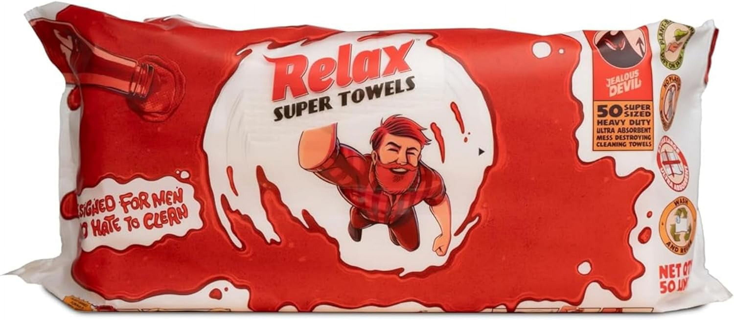 Jealous Devil Relax Cleaning Towels - Absurdly Large, Pre-Moistened and ...