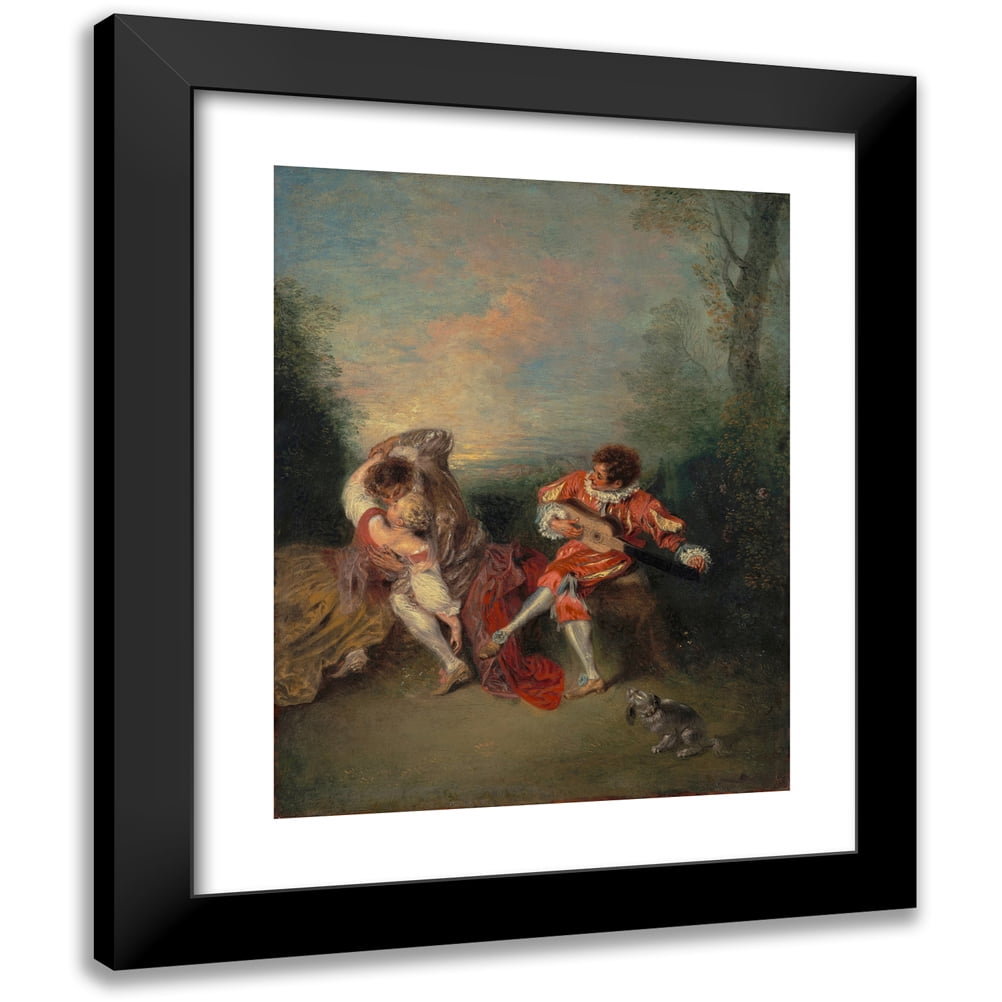 Jean-Antoine Watteau 12x14 Black Modern Framed Museum Art Print Titled ...