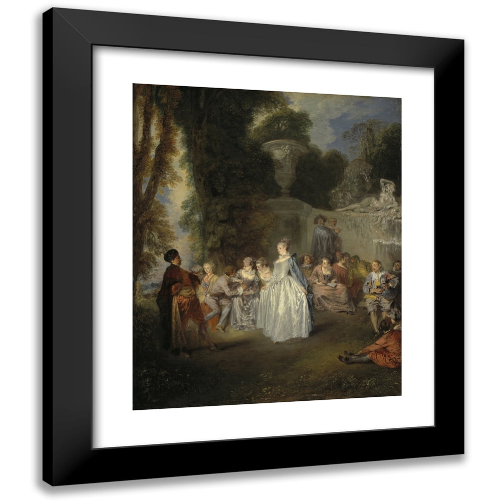 Jean-Antoine Watteau 12x14 Black Modern Framed Museum Art Print Titled ...