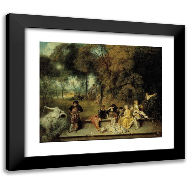 Jean-Antoine Watteau 14x12 Black Modern Framed Museum Art Print Titled ...