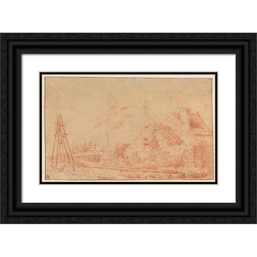 Jean-Antoine Watteau 18x13 Black Ornate Wood Framed Double Matted ...