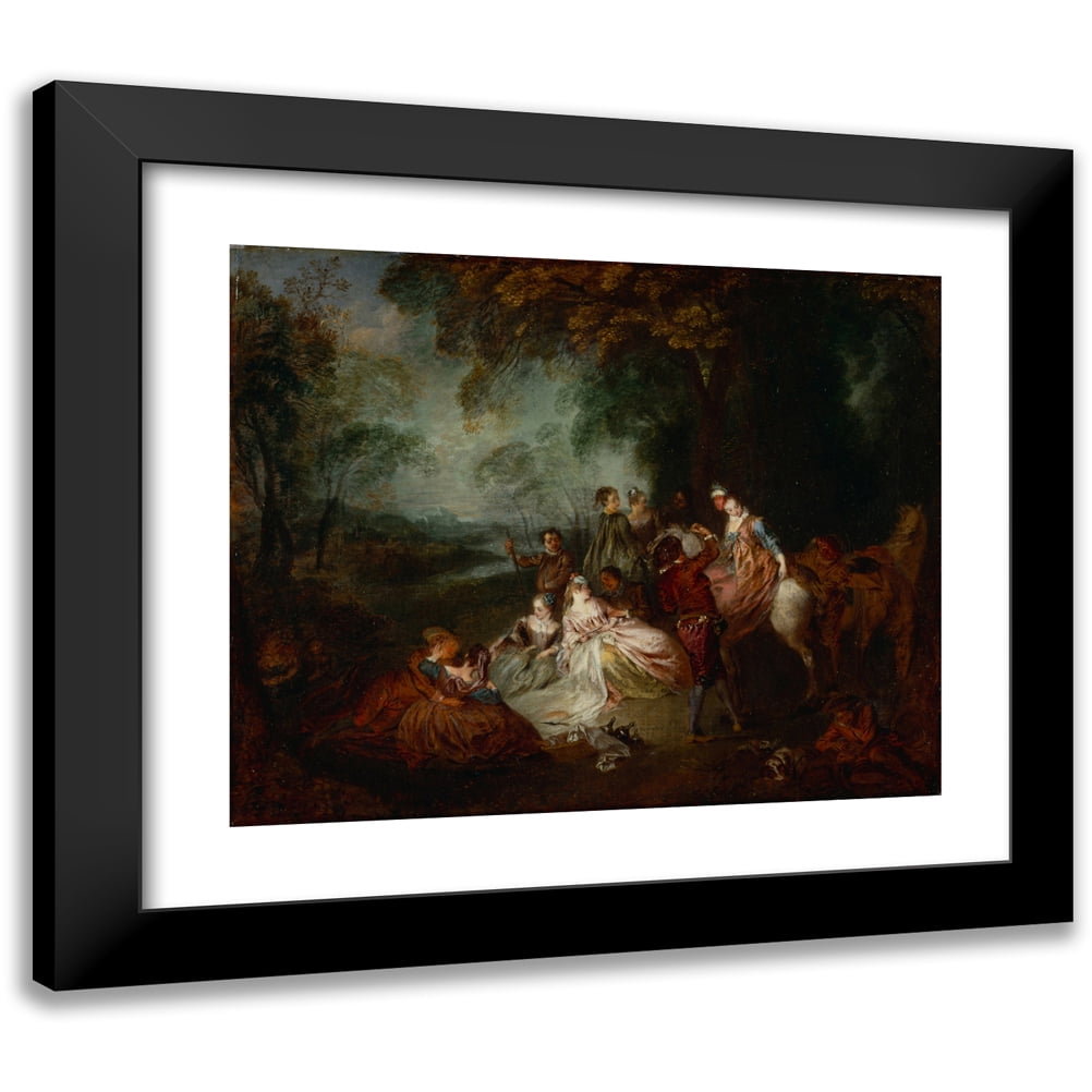 Jean-Antoine Watteau 18x15 Black Modern Framed Museum Art Print Titled ...