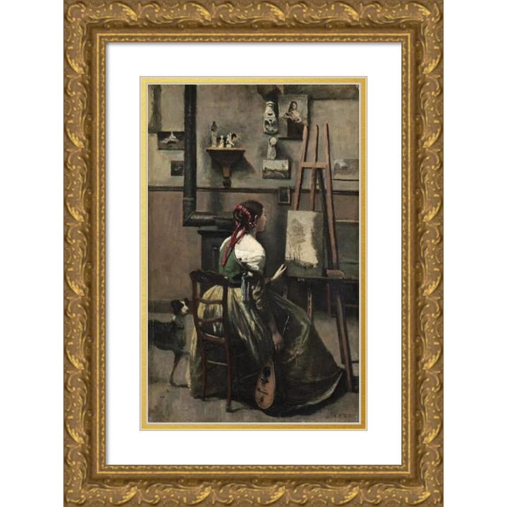 Jean-Baptiste-Camille Corot 11x14 Gold Ornate Wood Frame and Double ...