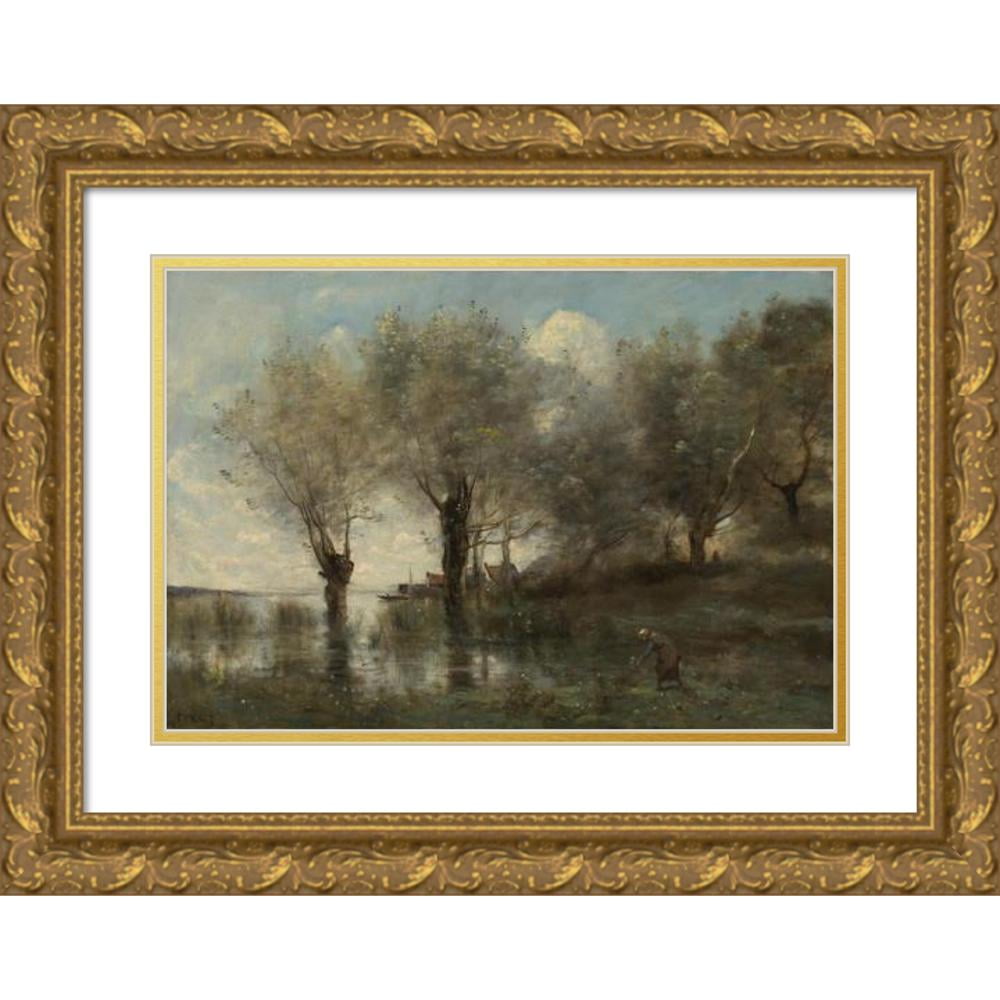 Jean-Baptiste-Camille Corot 14x11 Gold Ornate Wood Frame and Double ...