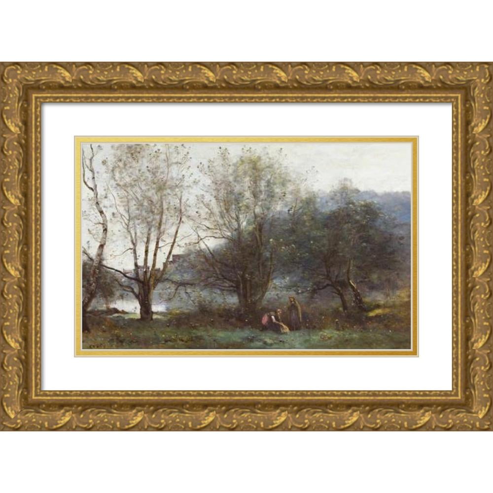 Jean-Baptiste-Camille Corot 14x11 Gold Ornate Wood Frame and Double ...