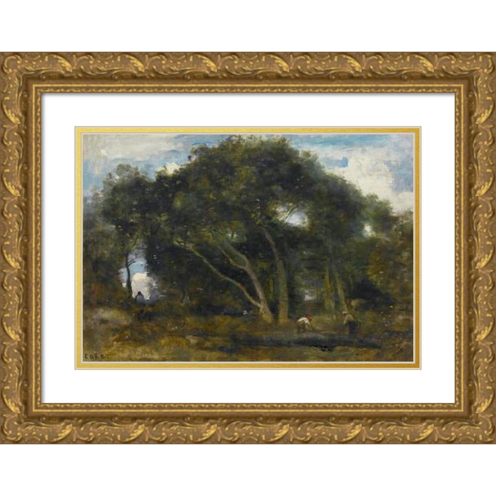 Jean-Baptiste-Camille Corot 14x11 Gold Ornate Wood Frame and Double ...
