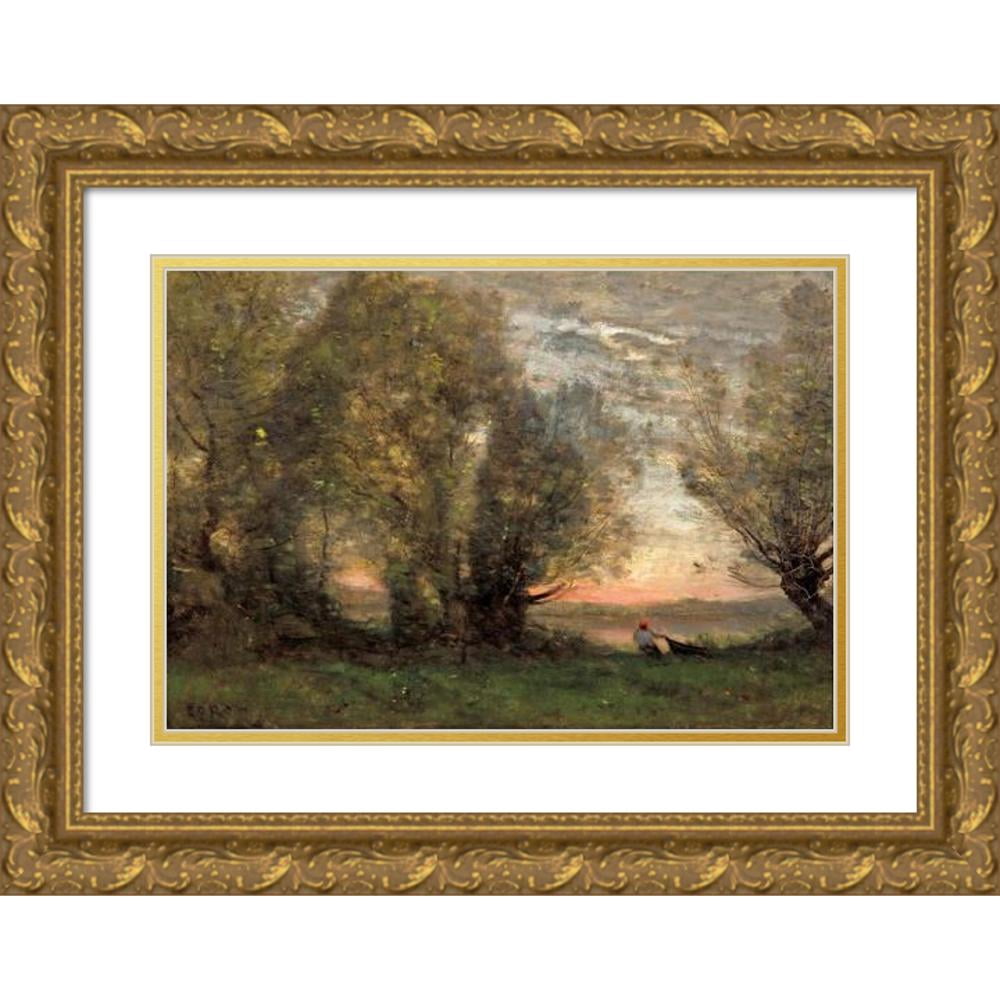 Jean-Baptiste-Camille Corot 14x11 Gold Ornate Wood Frame and Double ...