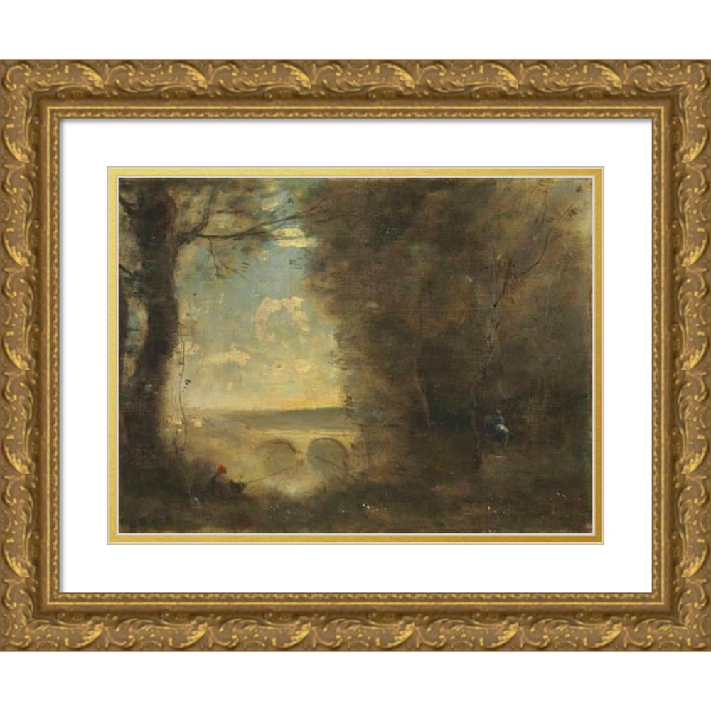 Jean-Baptiste-Camille Corot 14x12 Gold Ornate Wood Frame and Double ...