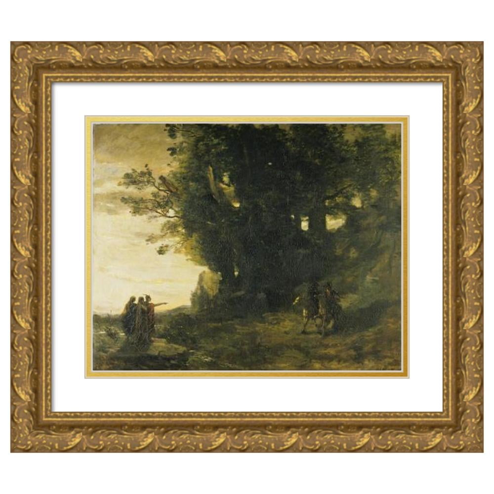 Jean-Baptiste-Camille Corot 14x12 Gold Ornate Wood Frame and Double ...