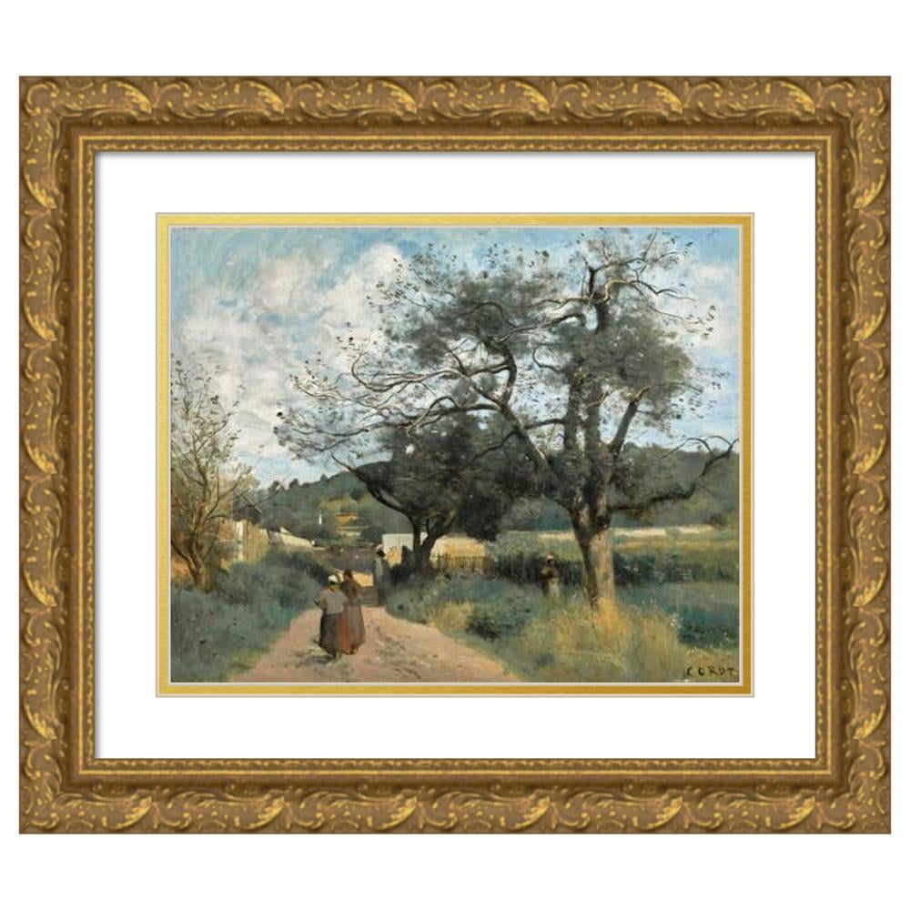 Jean-Baptiste-Camille Corot 14x12 Gold Ornate Wood Frame and Double ...