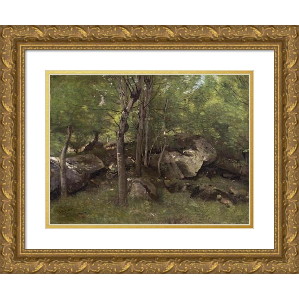 Jean-Baptiste-Camille Corot 14x12 Gold Ornate Wood Frame and Double ...