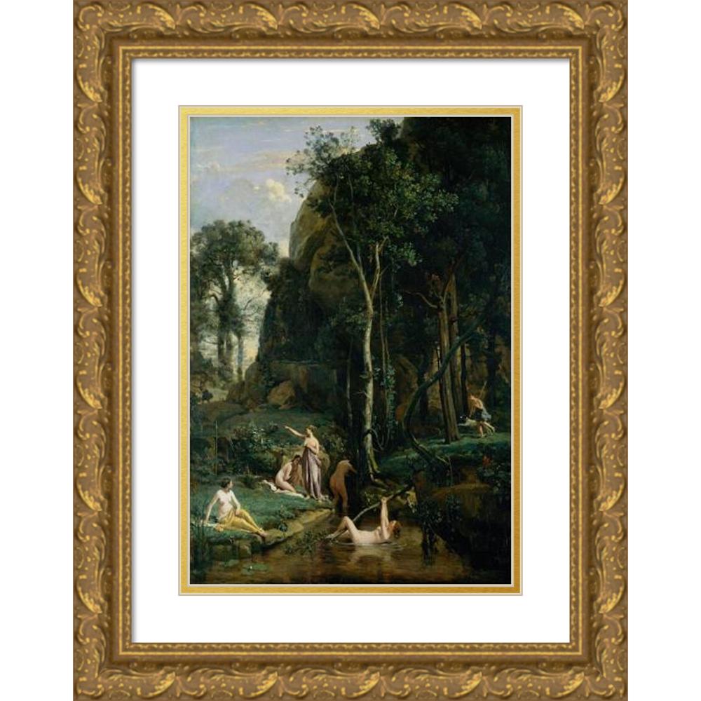 Jean-Baptiste-Camille Corot 14x18 Gold Ornate Wood Frame and Double ...