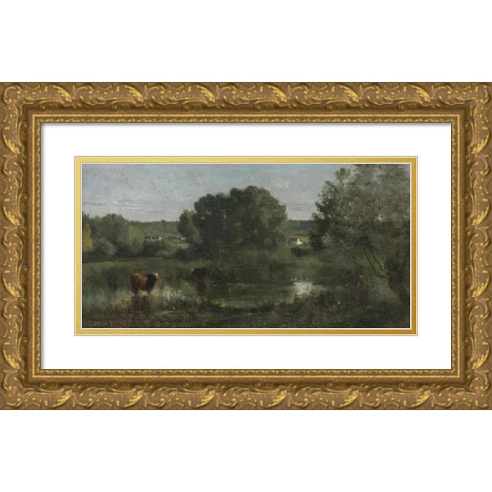 Jean-Baptiste-Camille Corot 18x11 Gold Ornate Wood Frame and Double ...