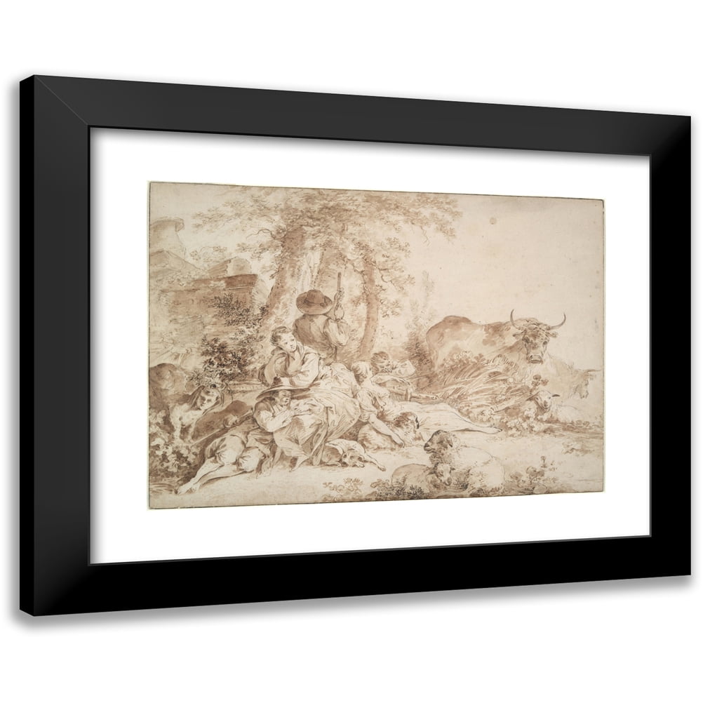 Jean-Baptiste Huet 24x18 Black Modern Framed Museum Art Print Titled ...