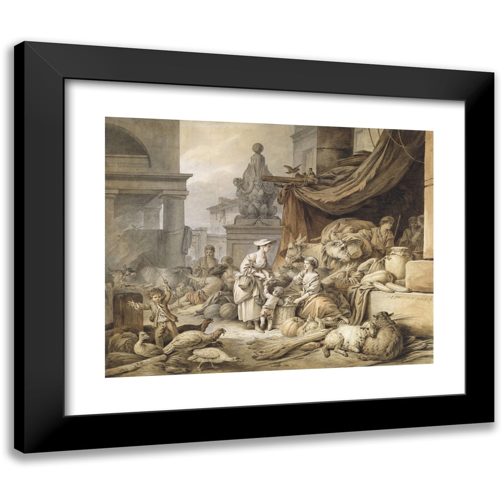 Jean-Baptiste Huet 24x20 Black Modern Framed Museum Art Print Titled ...