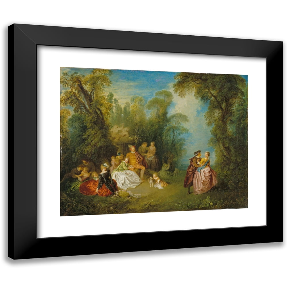 Jean-Baptiste Pater 14x12 Black Modern Framed Museum Art Print Titled ...