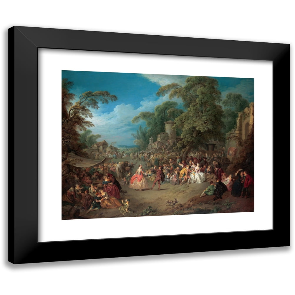 Jean-Baptiste Pater 24x20 Black Modern Framed Museum Art Print Titled ...