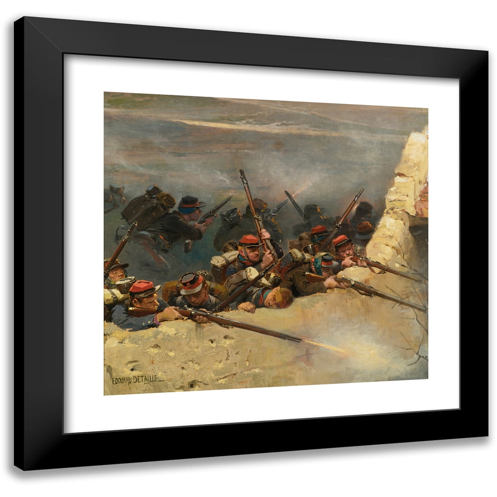 Jean-Baptiste Édouard Detaille 16x15 Black Modern Framed Museum Art ...