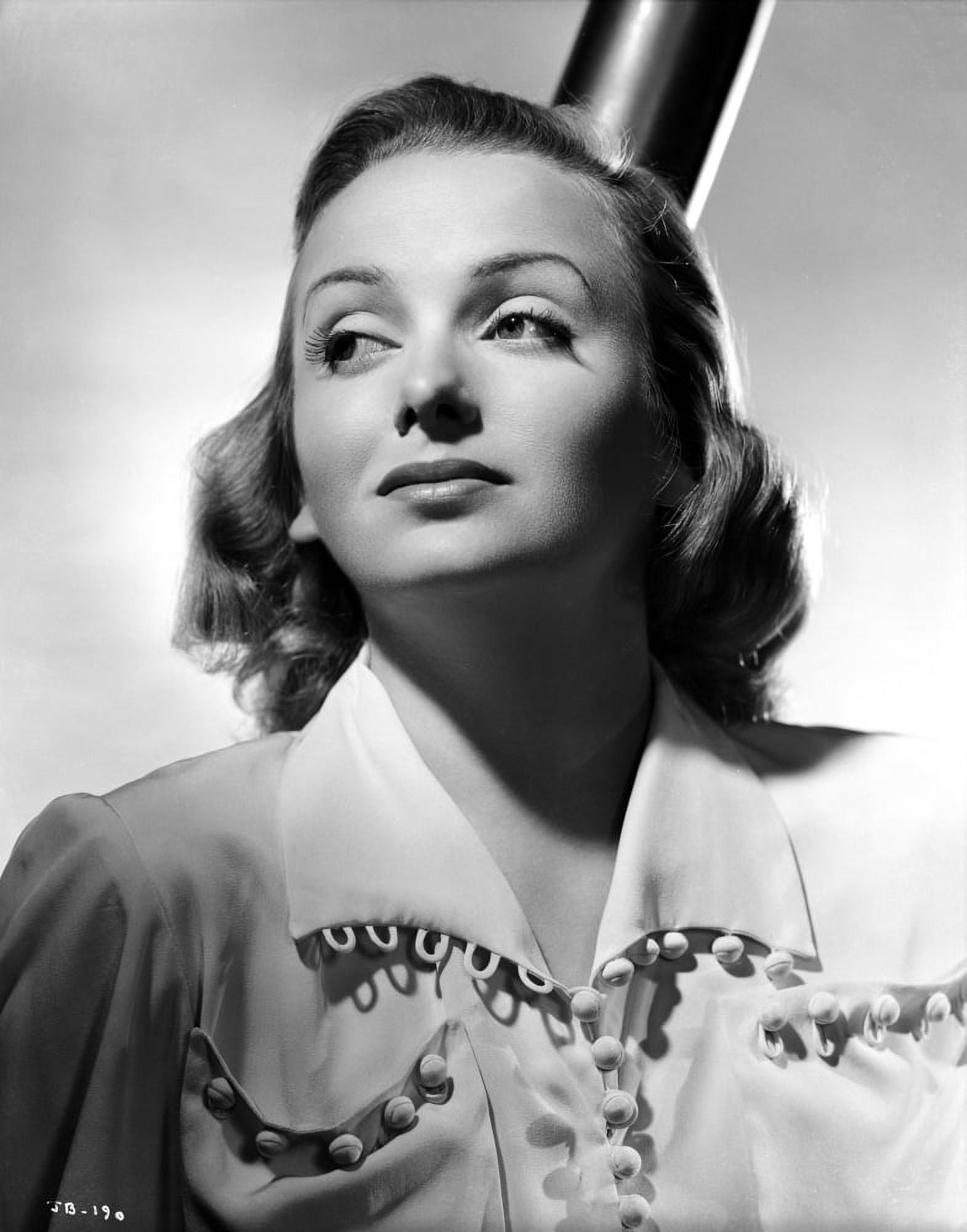 Jean Brooks Portrait in White Pleated Long Sleeve Beaded Collar Shirt ...