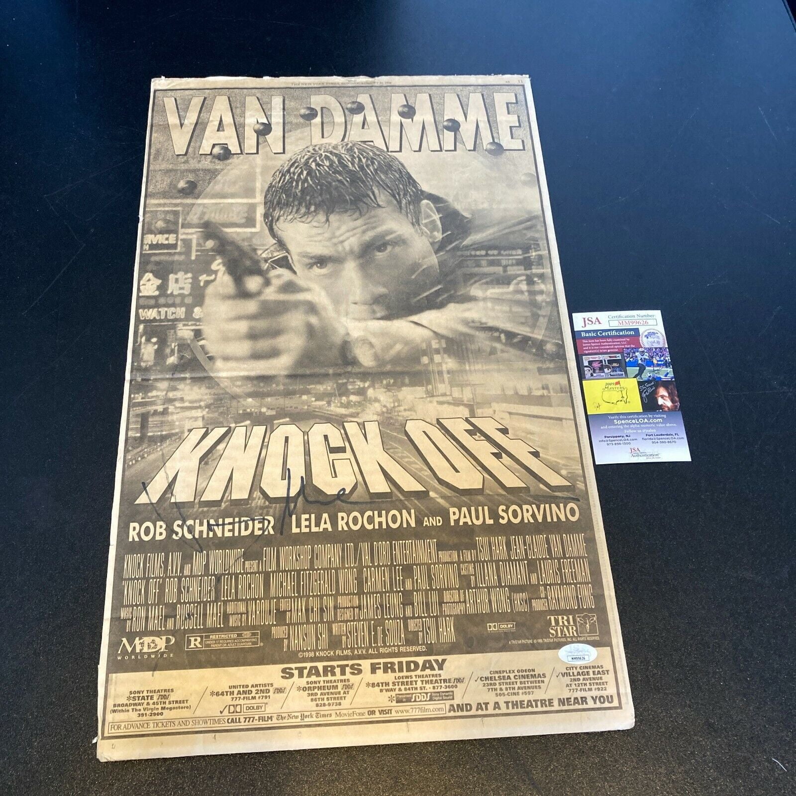Jean-Claude Van Damme Signed Knock Off Large Movie Poster With JSA COA - Walmart.com
