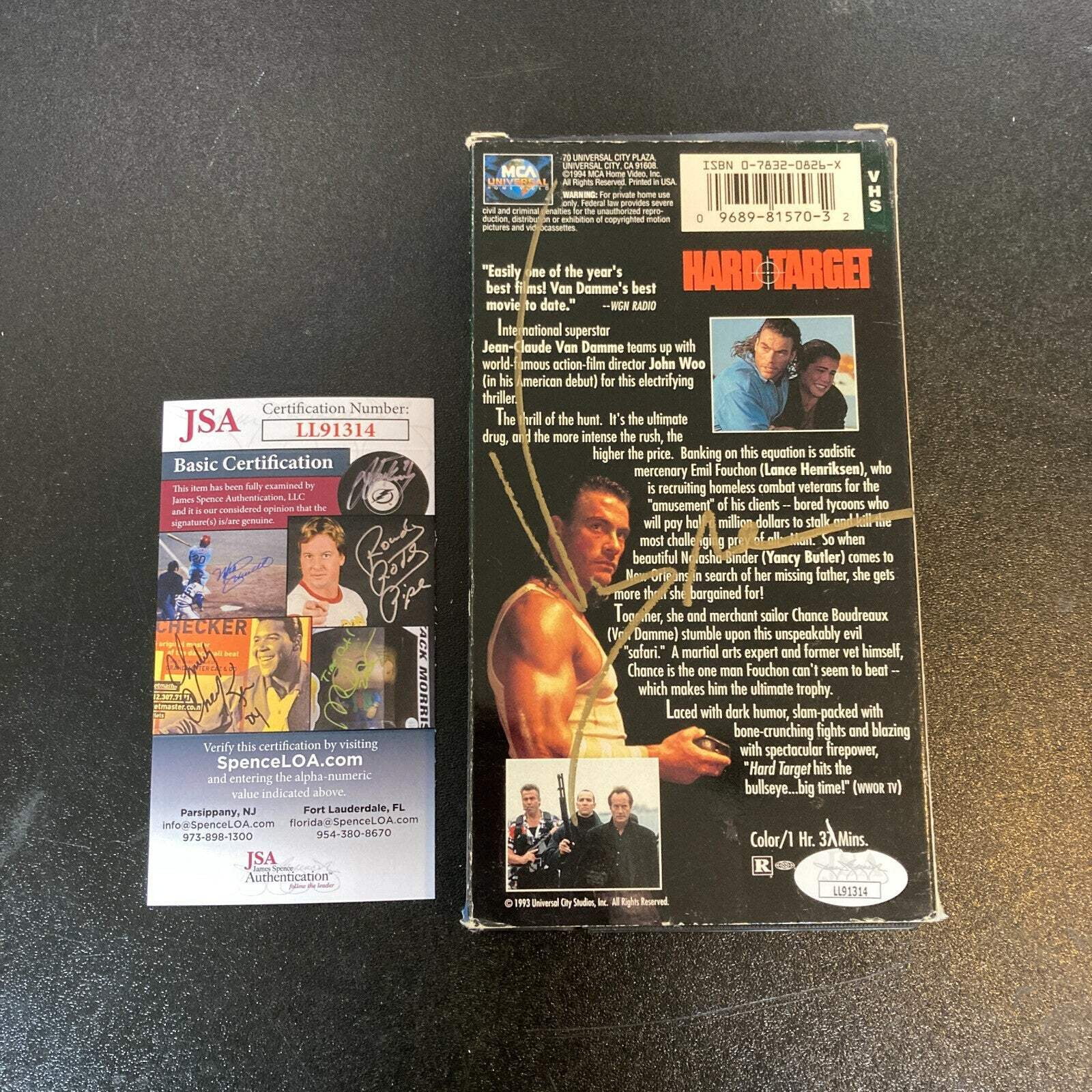 Jean-Claude Van Damme Signed Original Vintage Hard Target VHS Movie JSA ...
