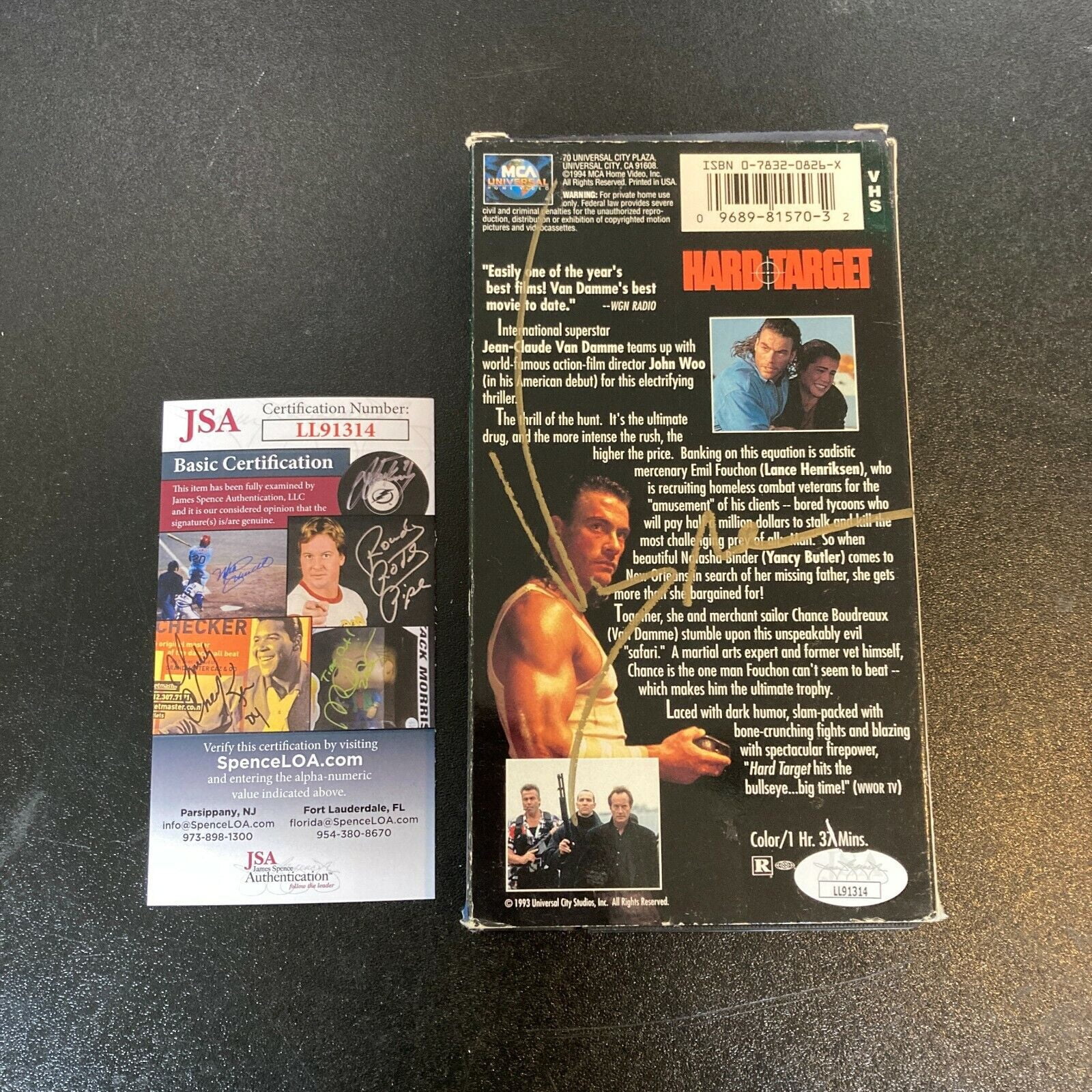 Jean-Claude Van Damme Signed Original Vintage Hard Target VHS Movie JSA ...