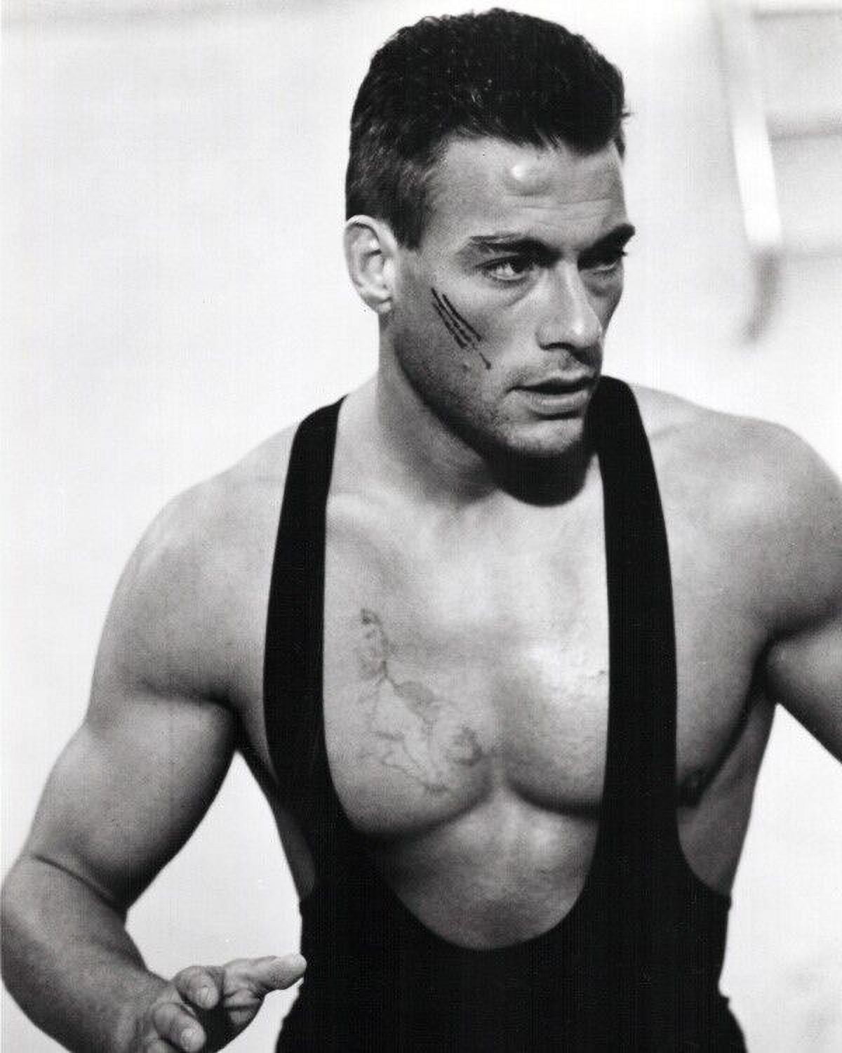 Jean-Claude Van Damme beefcake pose in black outfit 1990 Lionheart 8x10 ...