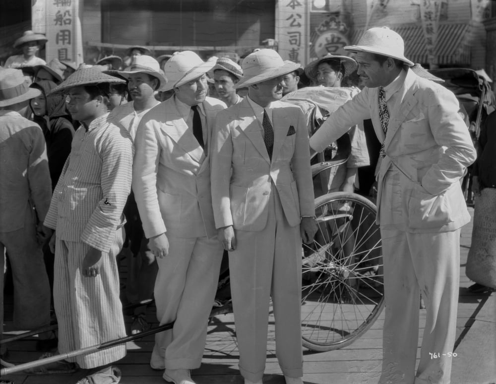 Jean Harlow Scene from a Film Three Men standing on a Public Market in ...
