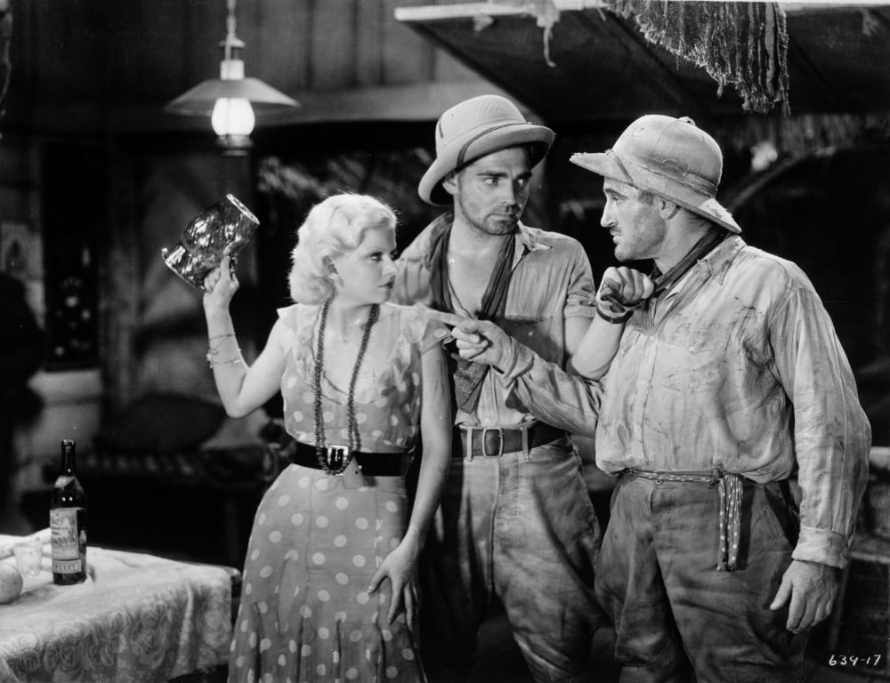 Jean Harlow Scene from a Film standing in White Scoop Neck Polka Dot ...