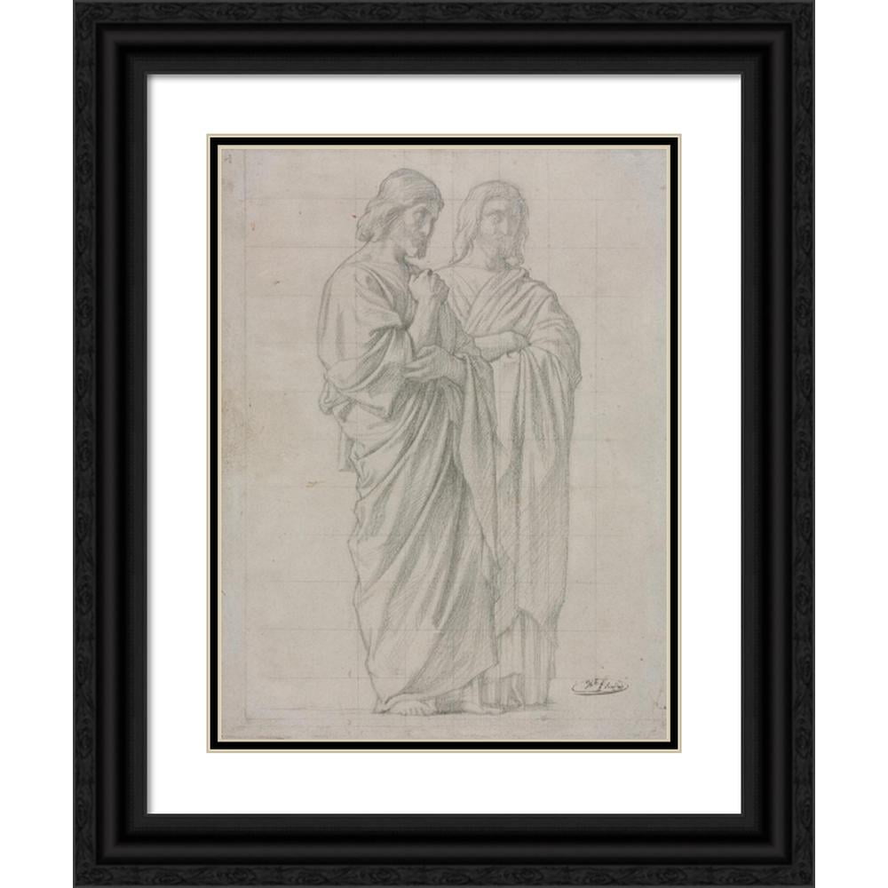 Jean-Hippolyte Flandrin 12x14 Black Ornate Wood Framed Double Matted ...
