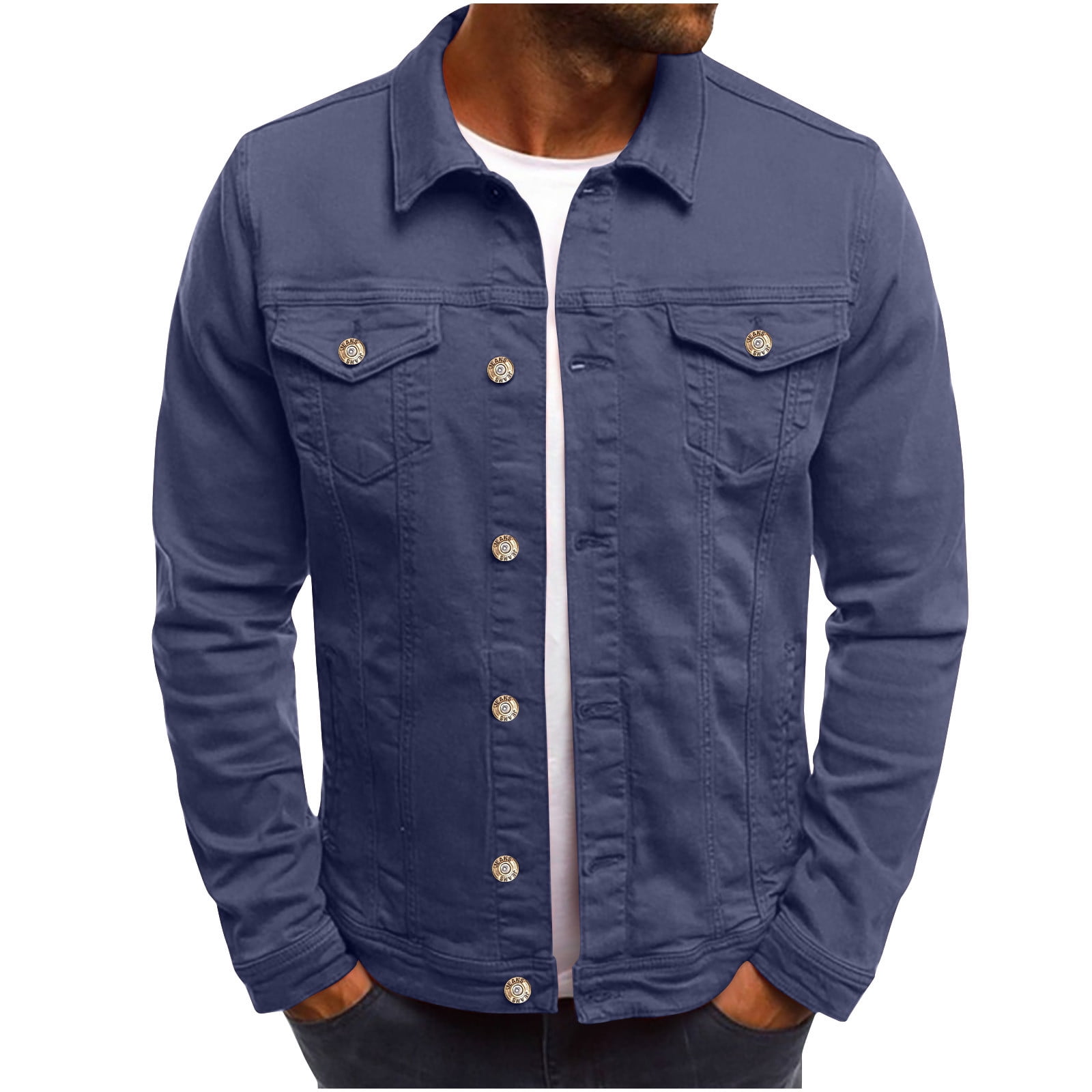 Jean Jacket For Men,Men's Fashion Denim Jacket Washed Classic Casual ...
